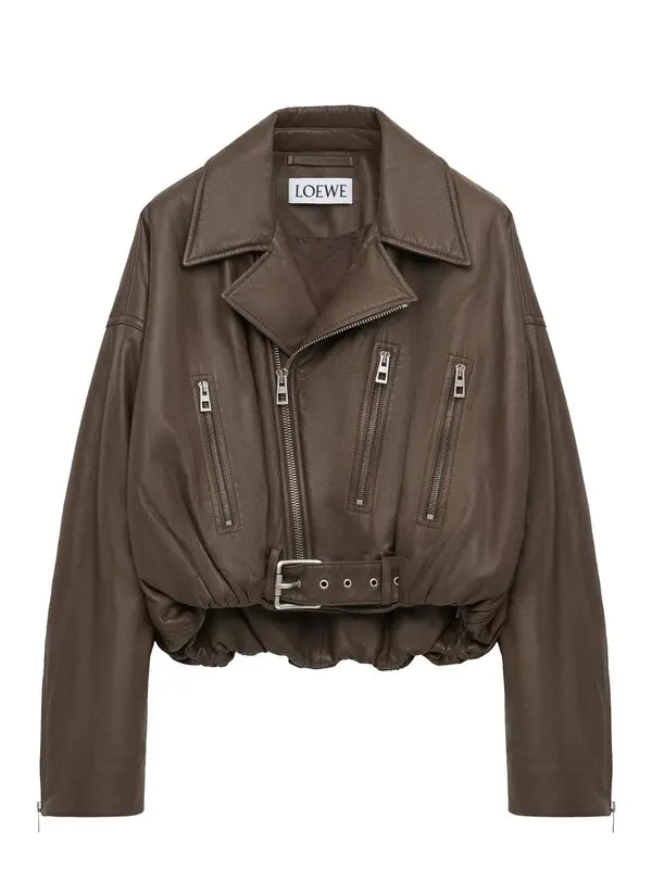 Loewe Nappa Lambskin Biker Jacket - Green