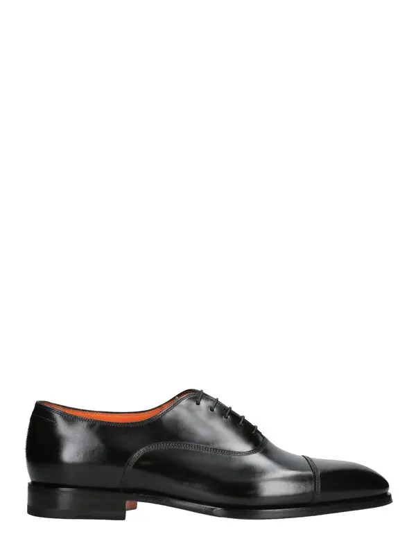 Santoni Leather Adrian Blake Oxford Shoes - Black
