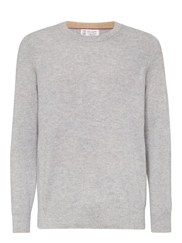 Brunello Cucinelli Cashmere Ribbed Sweater - Grey