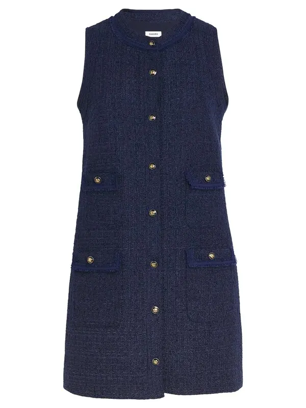Sandro Tweed Mini Dress - Blue