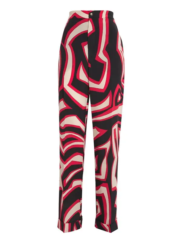 Emilio Pucci Printed Silk Trousers - Red