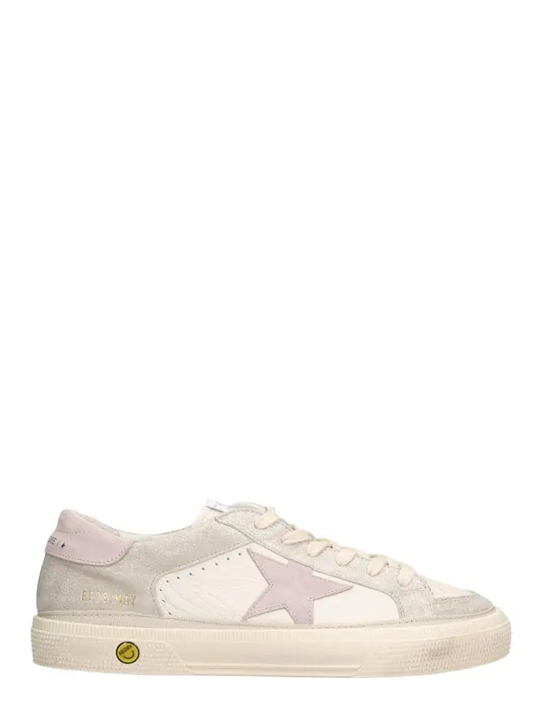 GOLDEN GOOSE May Leather Sneakers - Grey