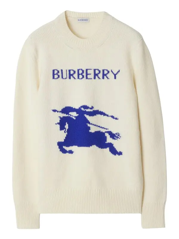 Burberry Wool-cashmere Ekd Sweater - White
