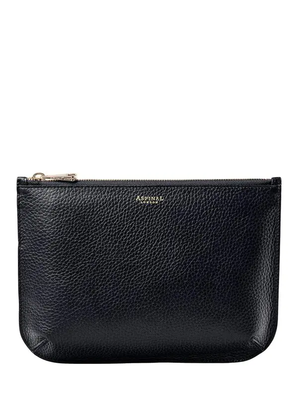 ASPINAL OF LONDON Large Leather Ella Pouch - Black