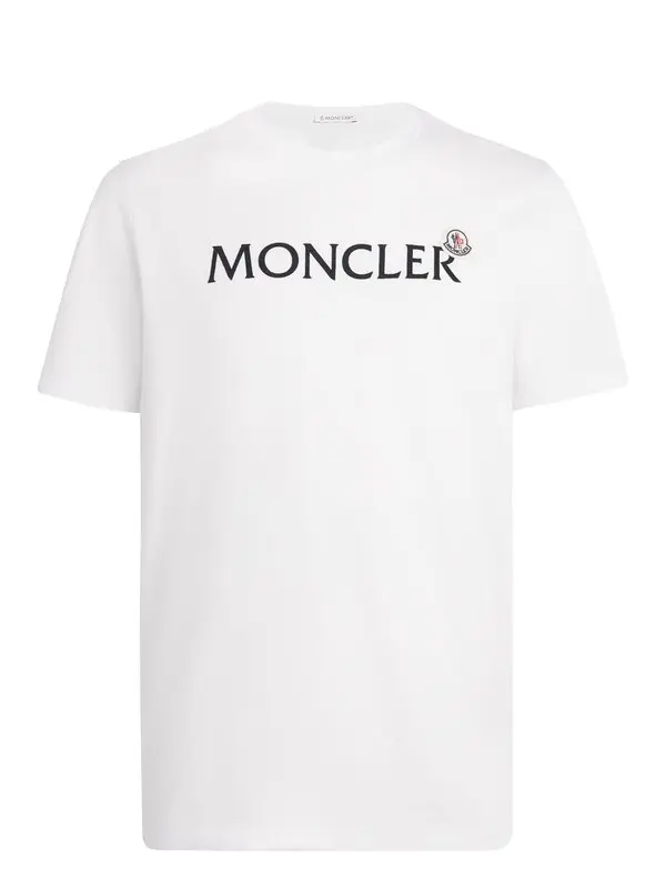 Moncler Cotton Flocked Logo T-shirt - White