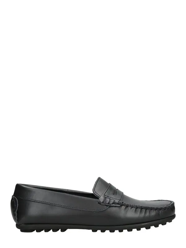 PAPOUELLI Leather Felix Loafers - Navy