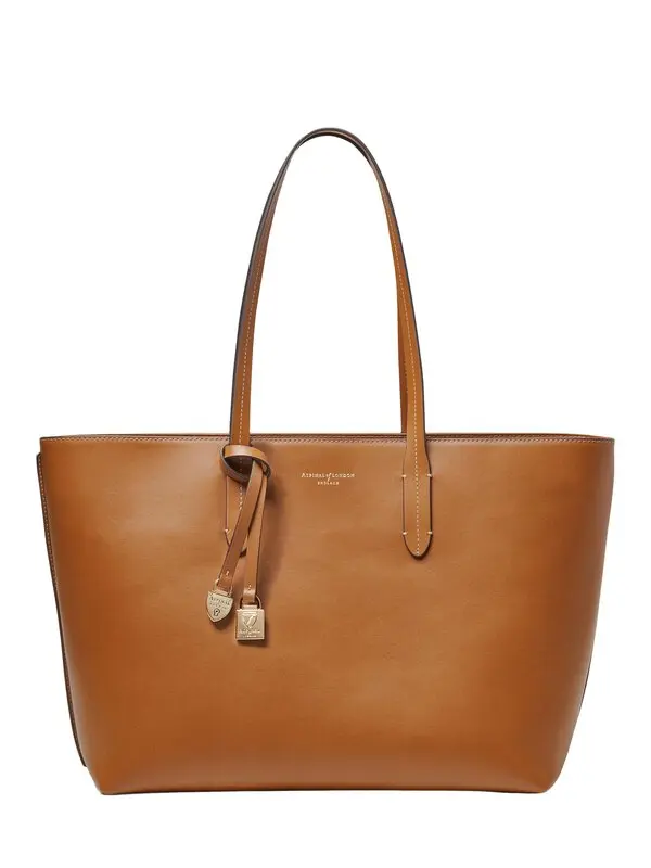 ASPINAL OF LONDON Leather East West Tote Bag - Brown