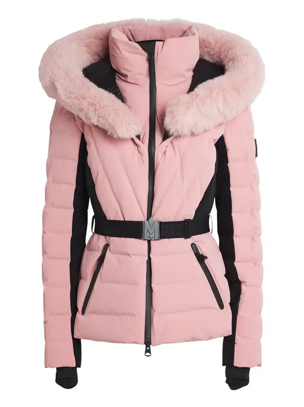 Mackage Down Elita-zr Ski Jacket With Fox Fur Trim - Pink