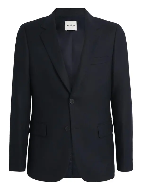 Sandro Virgin Wool Blazer - Blue