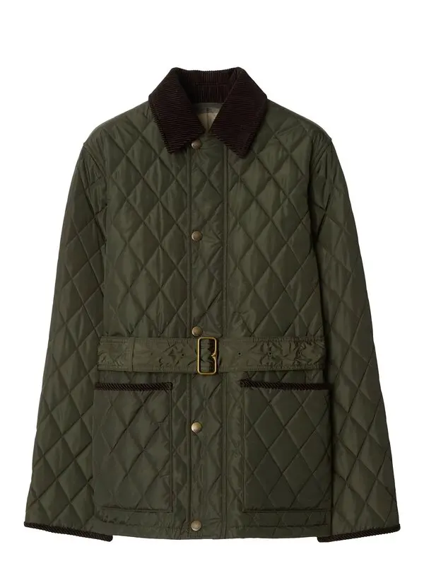 Burberry Quilted Belted Field Jacket - Grey