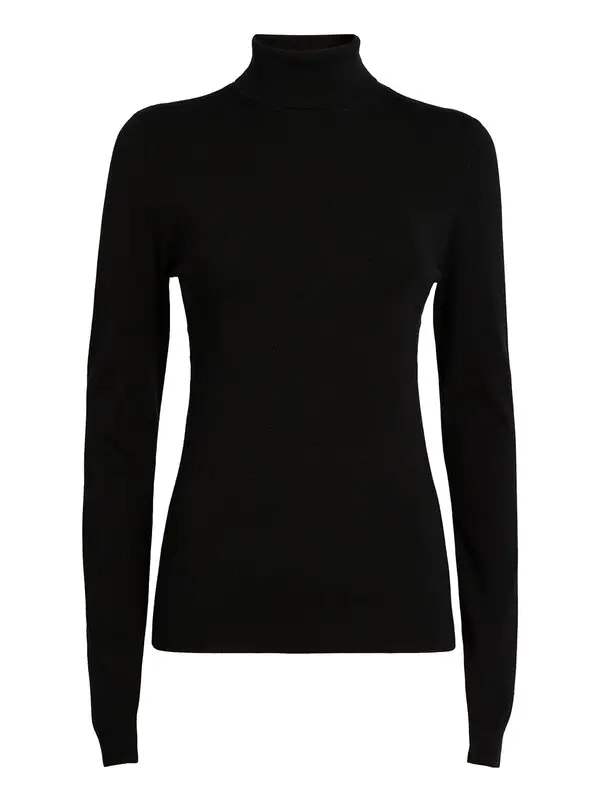 JOSEPH Silk Stretch High-neck Top - Black