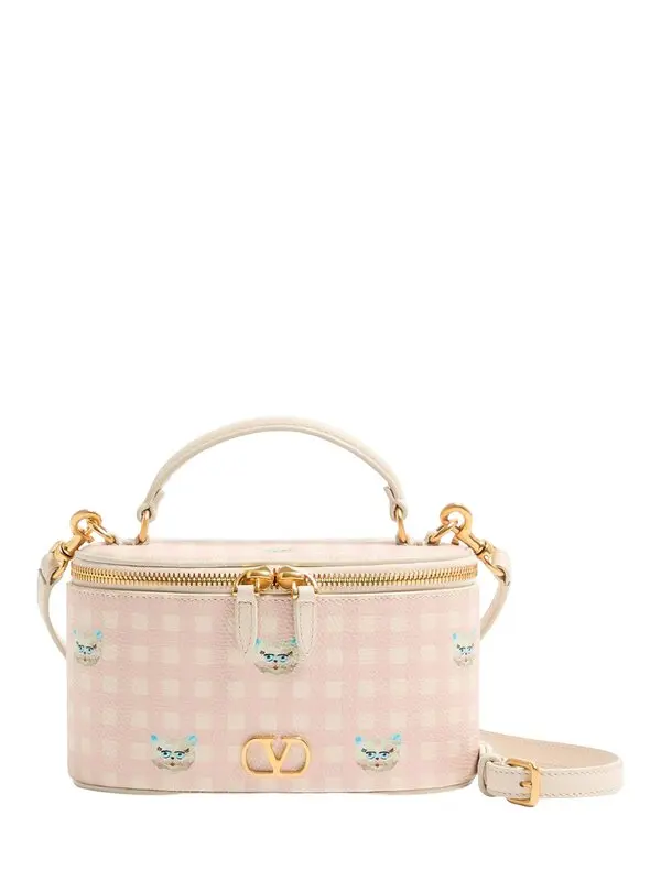 Valentino Garavani Mini Leather Top-handle Vanity Case - Pink