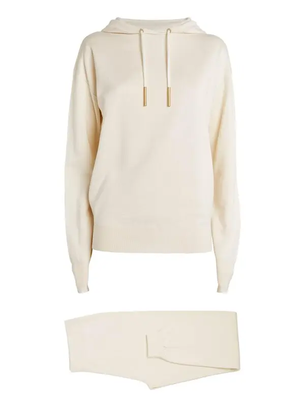 Olivia Von Halle Silk-cashmere Gia Tracksuit - Ivory