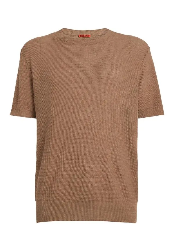 Barena Venezia Linen-cotton T-shirt - Brown