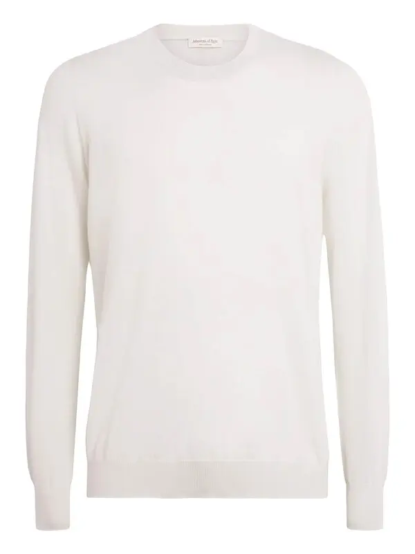 Johnstons Of Elgin Superfine Cashmere Crew-neck Sweater - White