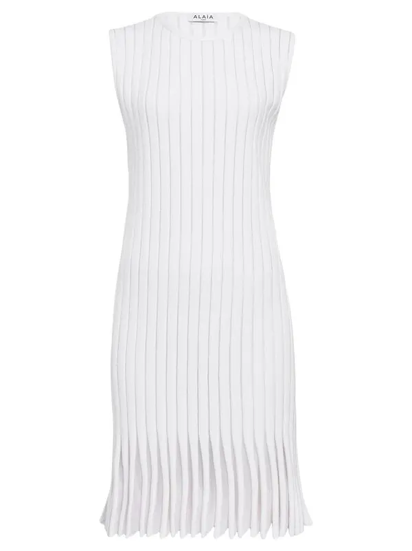 Alaïa Terry Stripe Mini Dress - White