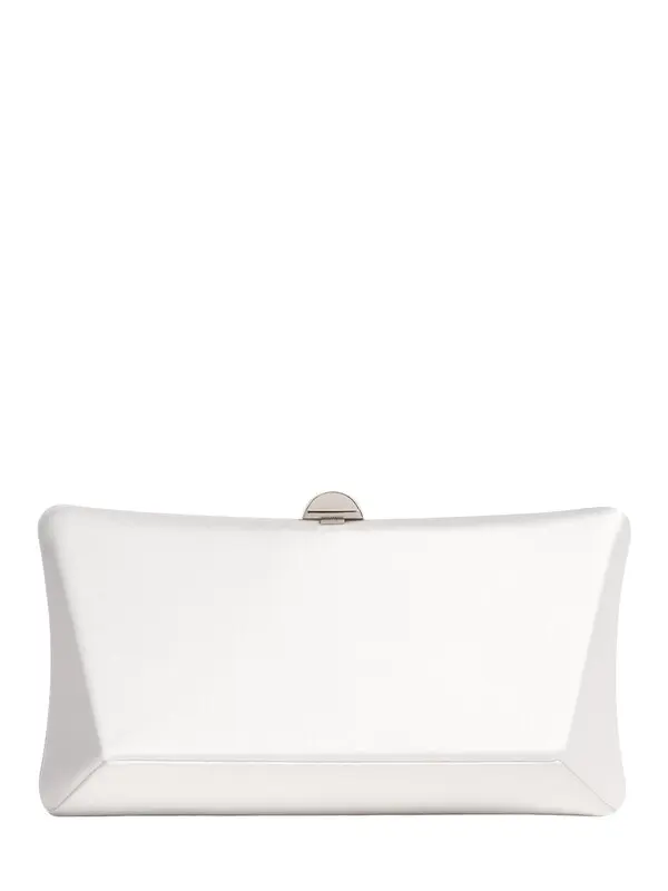 Rodo Satin Lally Clutch - White