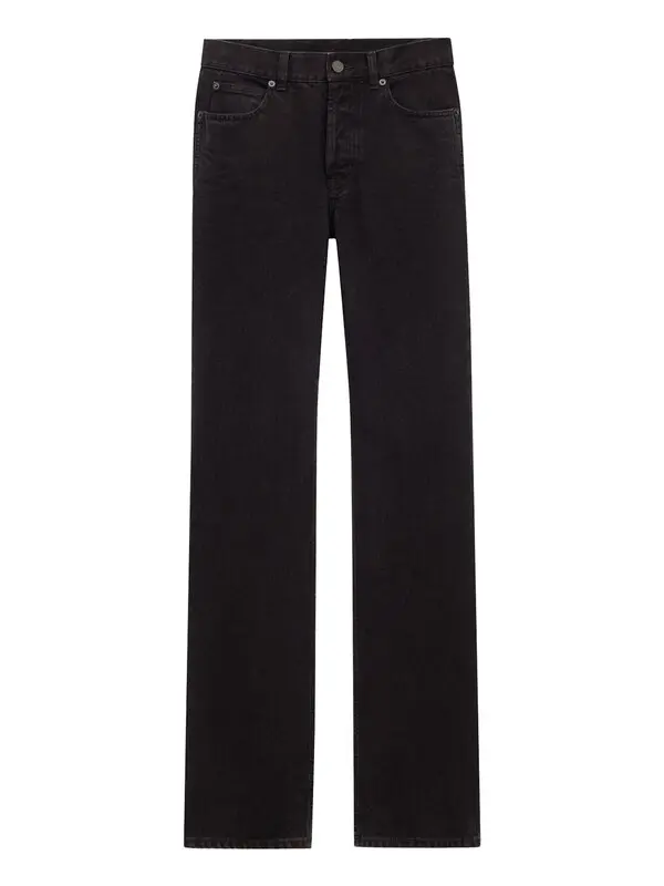 Saint Laurent Nico Mid-rise Straight Jeans - Grey