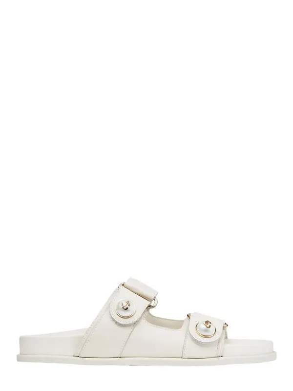 JIMMY CHOO Fayence Leather Sandals - White