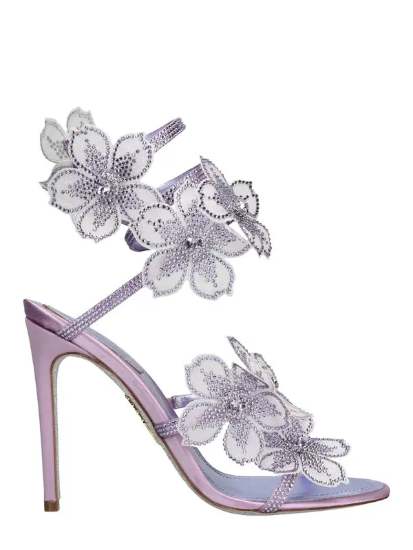 Rene Caovilla Cleo Floral Sandals 105 - Purple