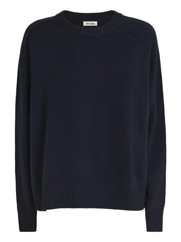 Soft Goat Cashmere Boyfriend Sweater - Navy
