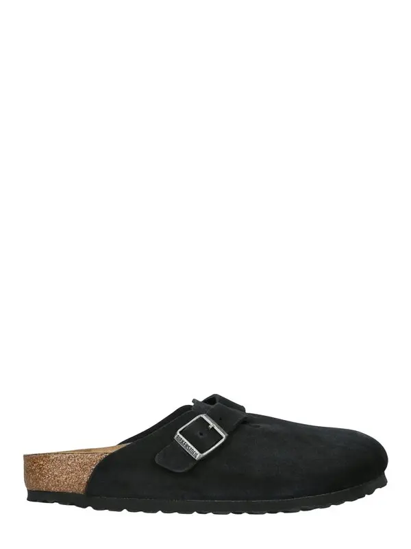 BIRKENSTOCK Suede Boston Clogs - Black