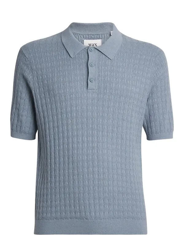WAX LONDON Cotton-cashmere Diamond Polo Shirt - Grey