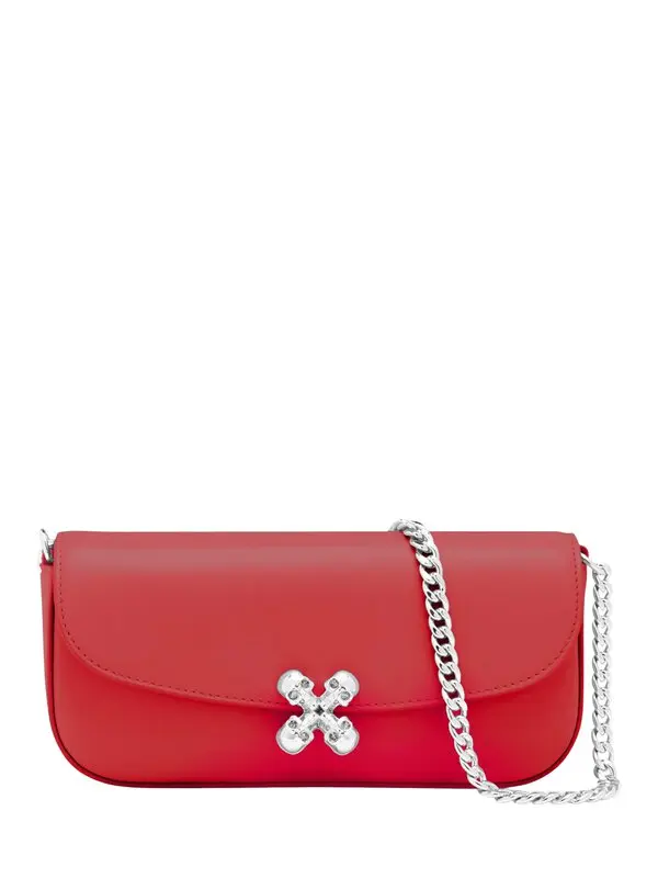 Alexander McQueen Small Leather Skull Flower Cross-body Bag - Red