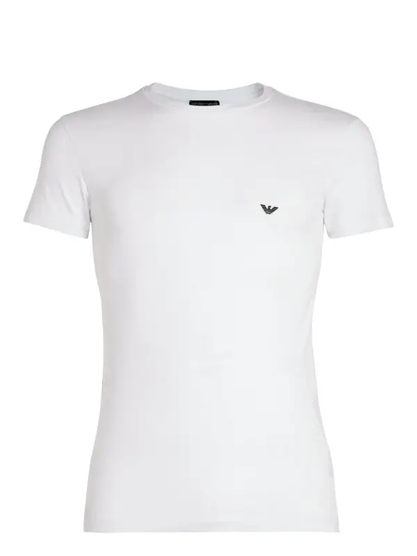 Emporio Armani Stretch Cotton Eagle T-shirt - White