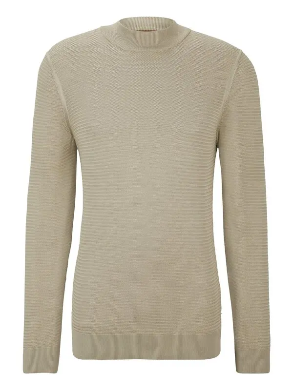 BOSS Crew-neck Silk Sweater - Beige