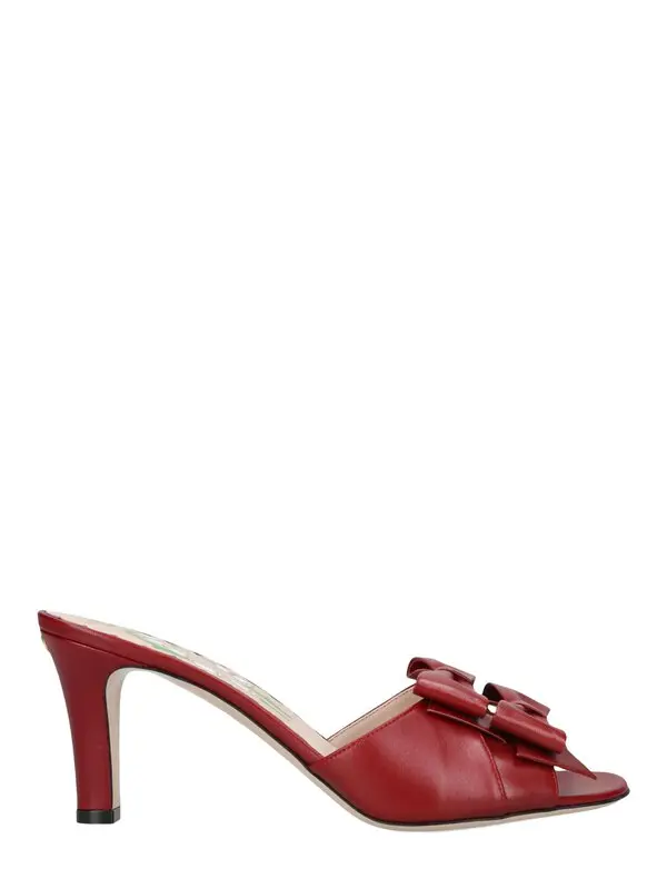 Valentino Garavani Leather Bow-detail Mules - Red