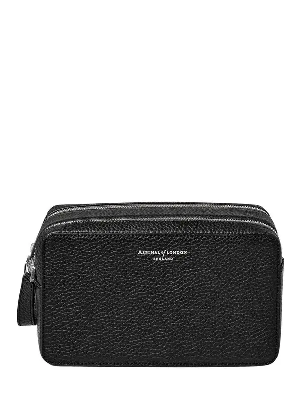 ASPINAL OF LONDON Leather Toiletry Bag - Black