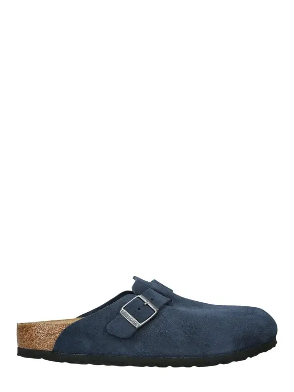 BIRKENSTOCK Suede Boston Clogs - Navy