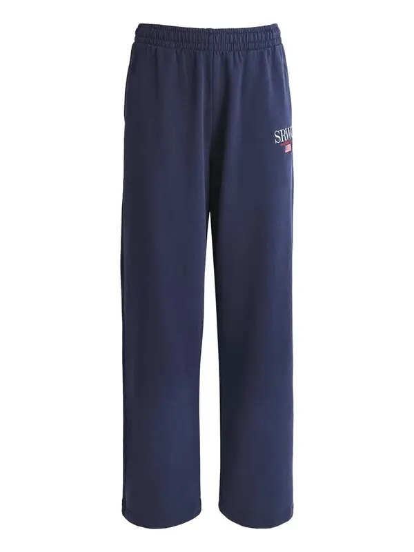 SPORTY & RICH Cotton Nautical Sweatpants - Navy