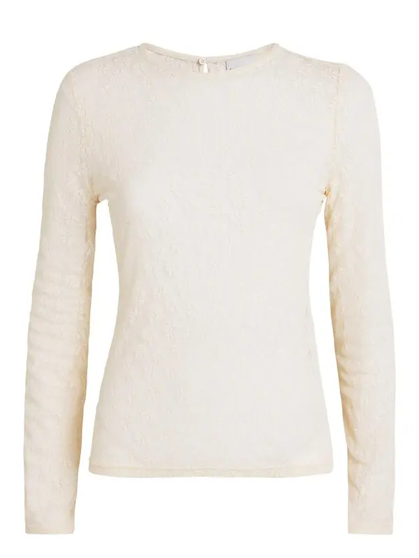 Claudie Pierlot Floral Lace Long-sleeve Top - White