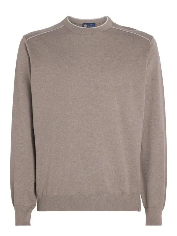 Paul & Shark Silk-cotton Knit Crewneck Sweater - Grey