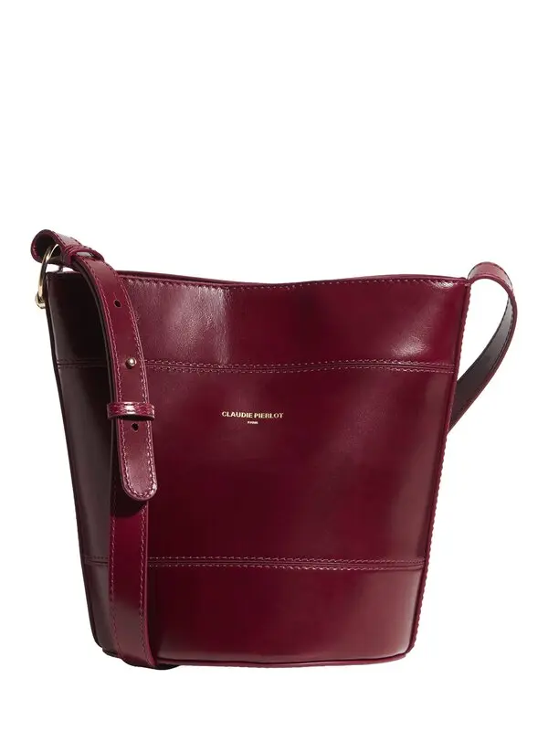 Claudie Pierlot Leather Bucket Bag - Red