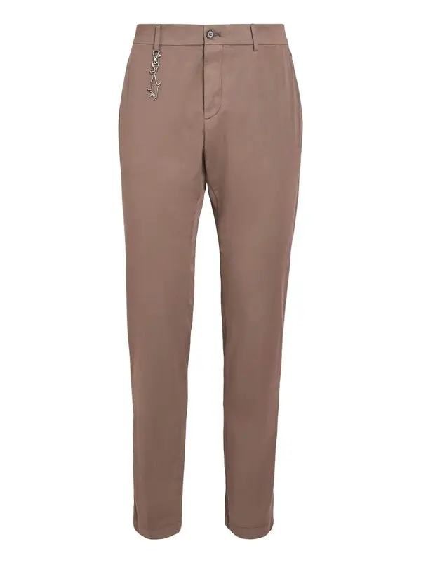 Paul & Shark Cotton-silk-blend Straight Chinos - Brown