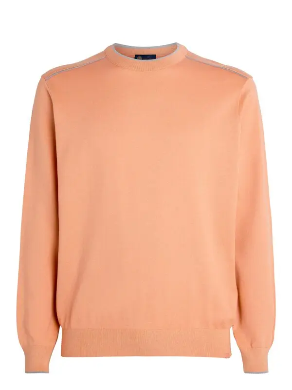 Paul & Shark Silk-cotton Knit Crewneck Sweater - Orange