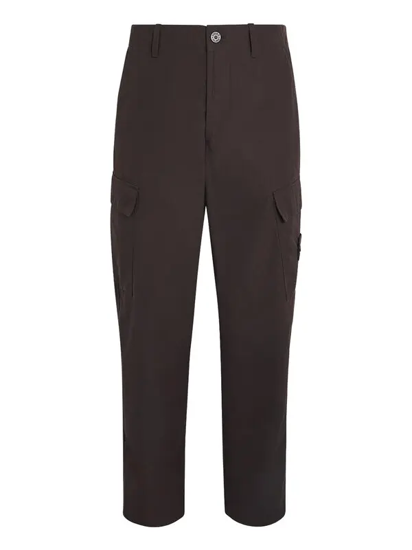 Stone Island Ghost Piece Cotton Cargo Trousers - Brown