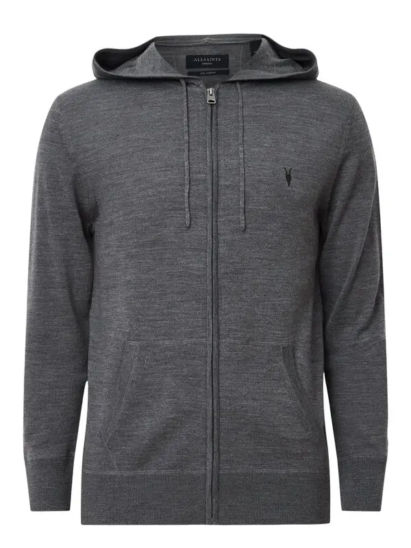 ALLSAINTS Merino Wool Mode Hoodie - Grey