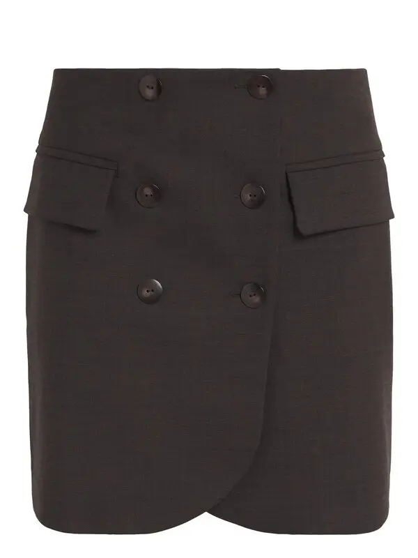 Claudie Pierlot Wool-blend Mini Skirt - Brown