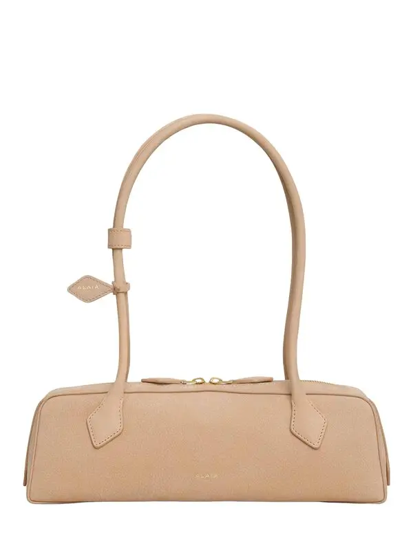 Alaïa Le Teckel Medium Leather Shoulder Bag - Beige