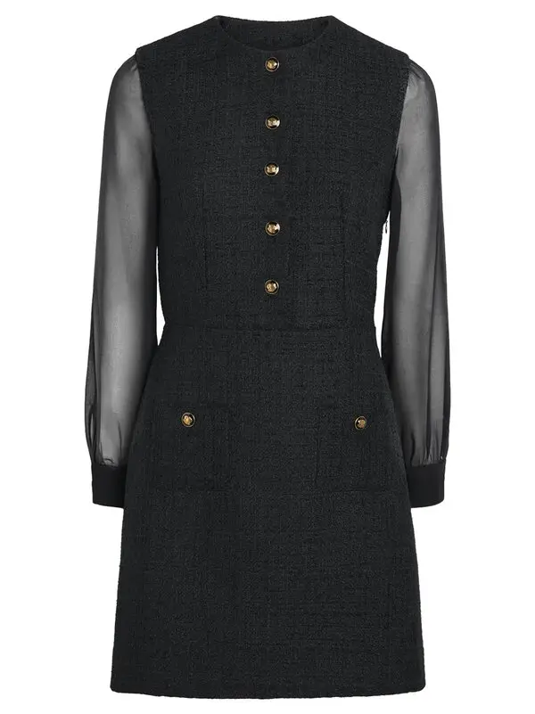 Sandro Tweed Mini Dress - Black