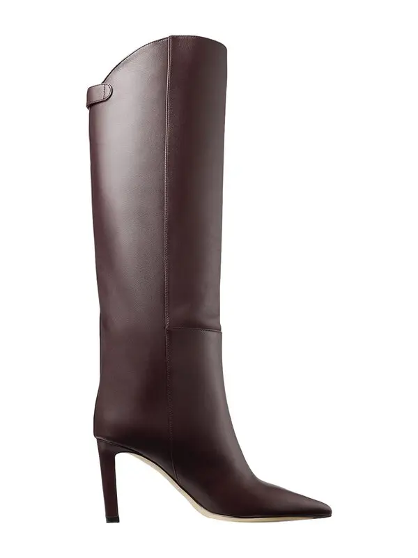 JIMMY CHOO Alizze 85 Leather Knee-high Boots - Burgundy