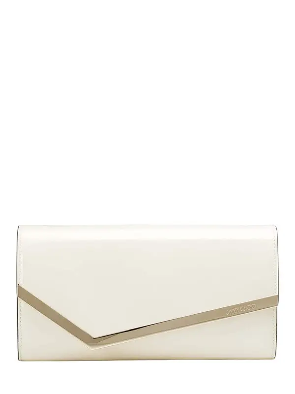 JIMMY CHOO Leather Emmie Clutch - White