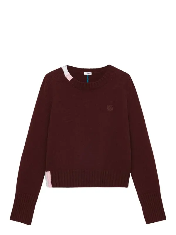 Loewe Cashmere Anagram Sweater - Burgundy