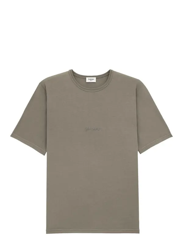 Saint Laurent Cotton Logo T-shirt - Grey