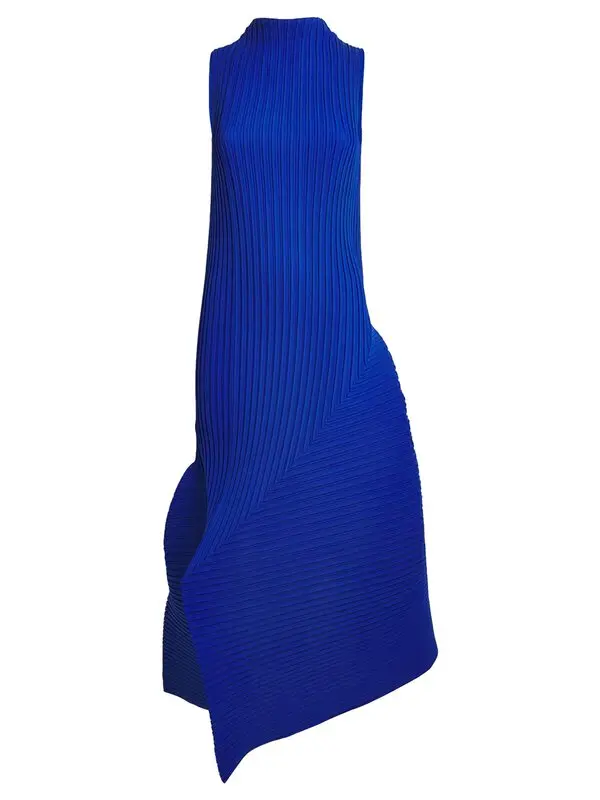 Issey Miyake Fold Pleats Maxi Dress - Blue