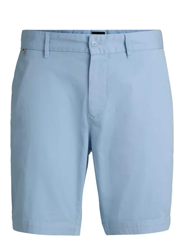BOSS Stretch-cotton Slim Shorts - Blue